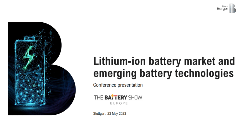 Battery Show Europe 2023: Lithium-ion battery market and emerging ...