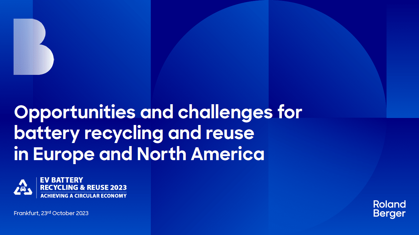 Opportunities and challenges for battery recycling and reuse in Europe ...